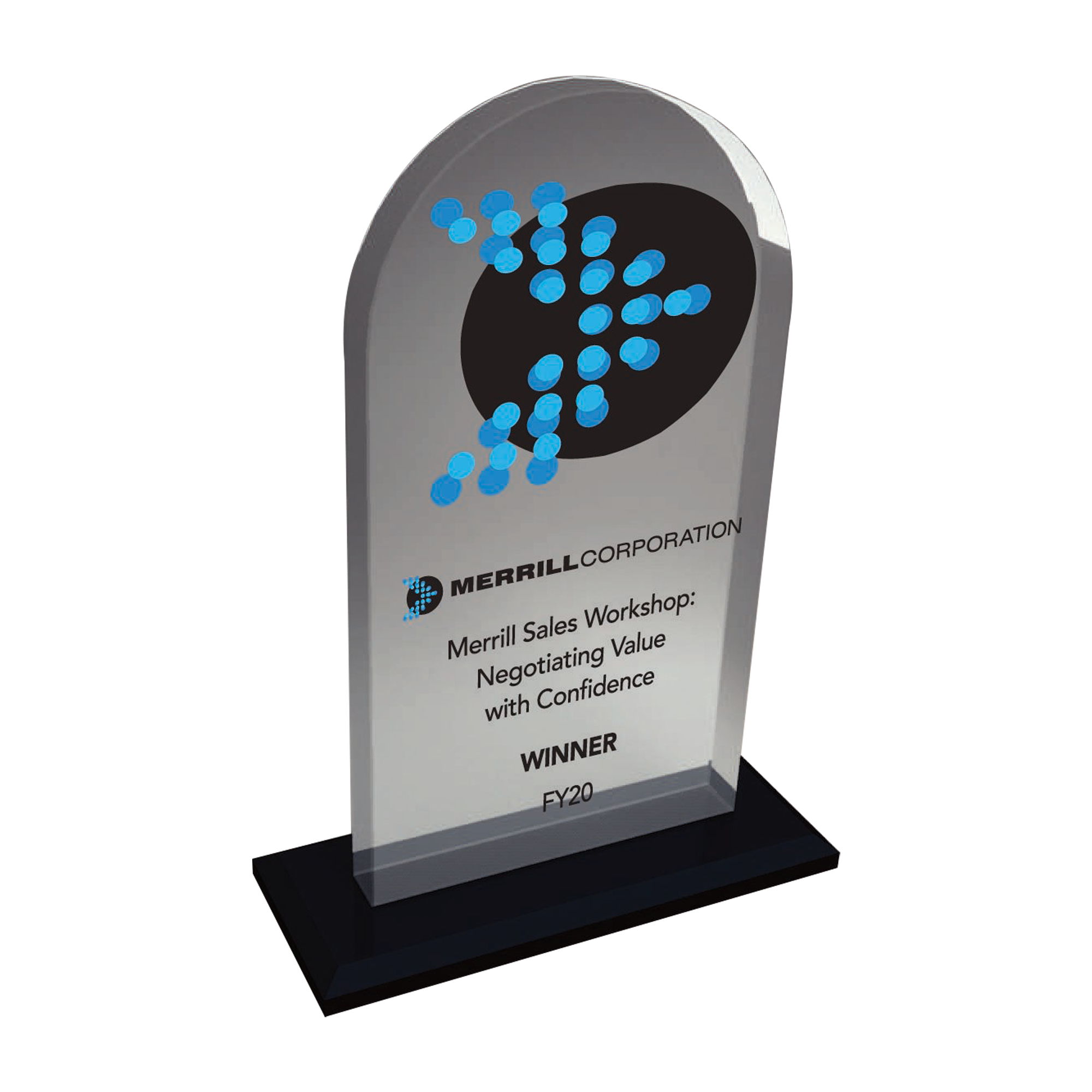 Modernize Recognition with Merrill Stylish Lucite Award